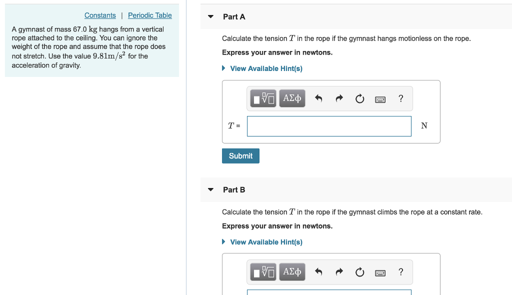 Solved Constants Periodic Table Part A A gymnast of mass | Chegg.com