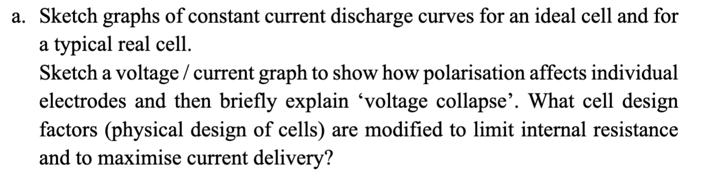 Solved Sketch graphs of constant current discharge curves | Chegg.com
