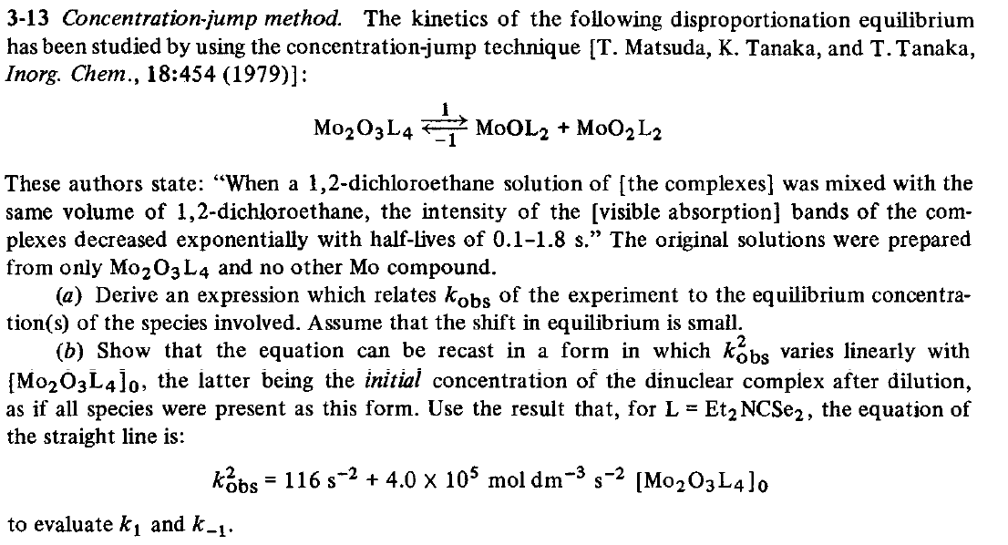 3-13 Concentration-jump method. The kinetics of the | Chegg.com
