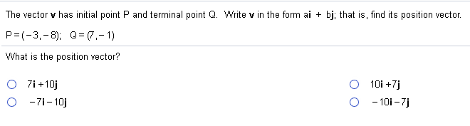 Solved The vector v has initial point P and terminal point | Chegg.com