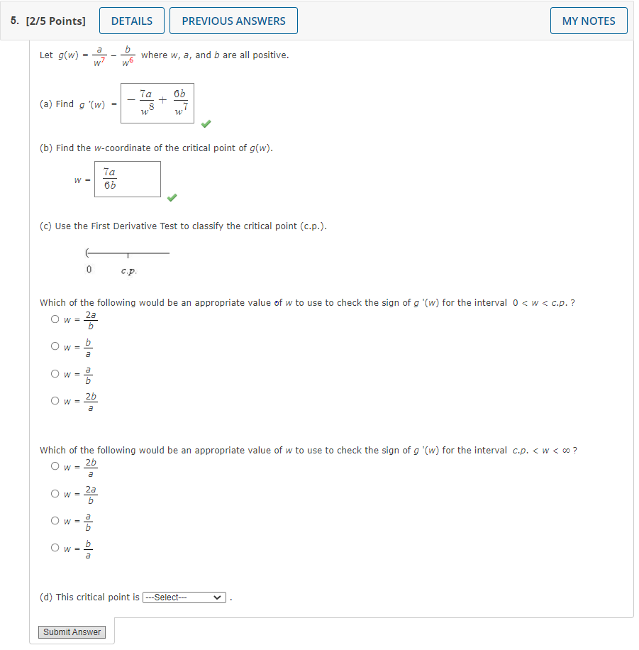 Solved 5. [2/5 Points] DETAILS PREVIOUS ANSWERS MY NOTES Let | Chegg.com