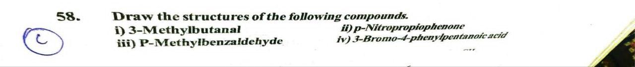 Solved 58. Draw the structures of the following compounds. | Chegg.com