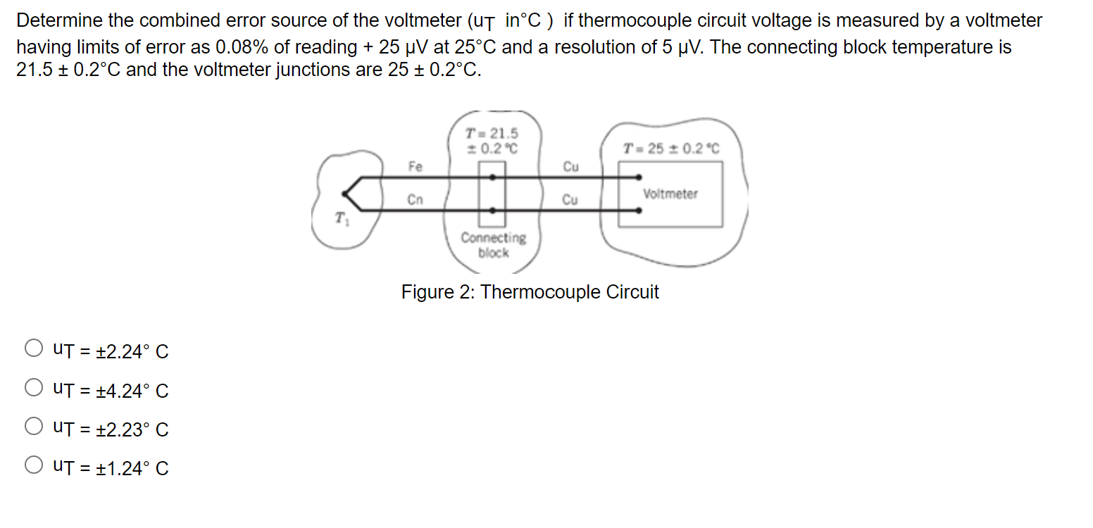 Solved Determine the combined error source of the voltmeter | Chegg.com
