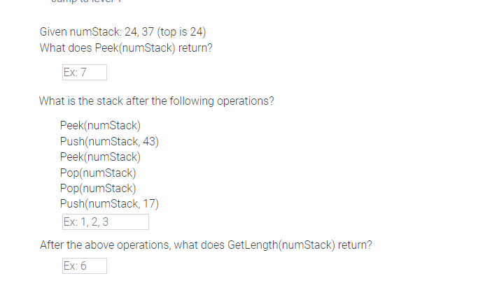 Solved Given numStack: 24,37 (top is 24) What does | Chegg.com