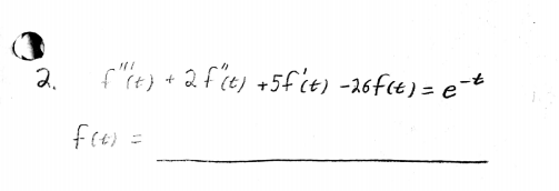Solved f(triple prime)(t) + 2f(double prime)(t) + | Chegg.com