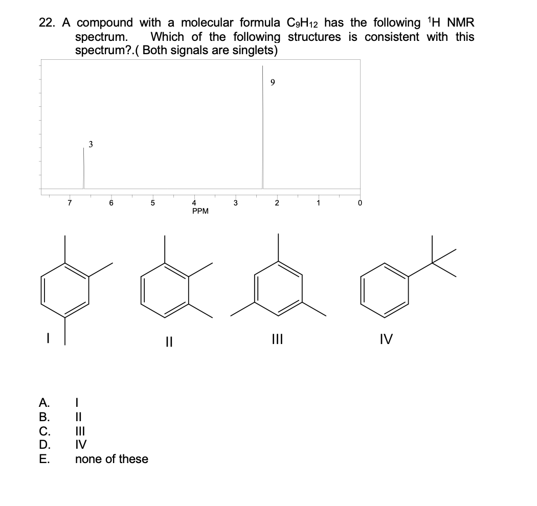Solved 22. A compound with a molecular formula C3H12 has the | Chegg.com