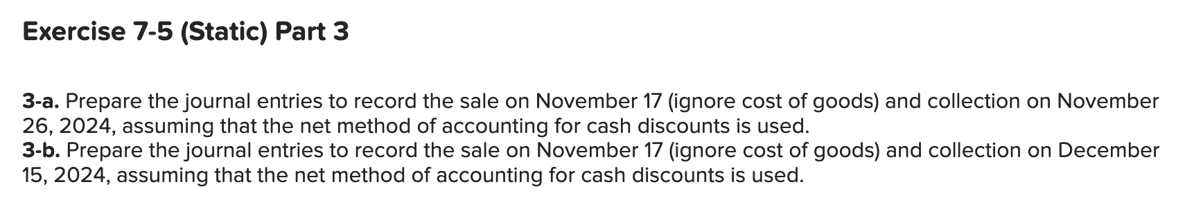 Solved Required information Exercise 7-5 (Static) Trade and | Chegg.com