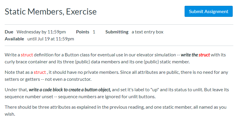 Solved Static Members Exercise Submit Assignment Points 1 0329