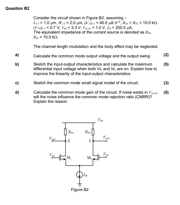 Solved Consider the circuit shown in Figure B2, assuming - | Chegg.com