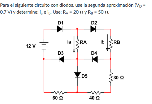 Solved For the following diode circuit, use the second | Chegg.com