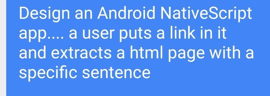 Solved Design an Android NativeScript app.... a user puts a | Chegg.com
