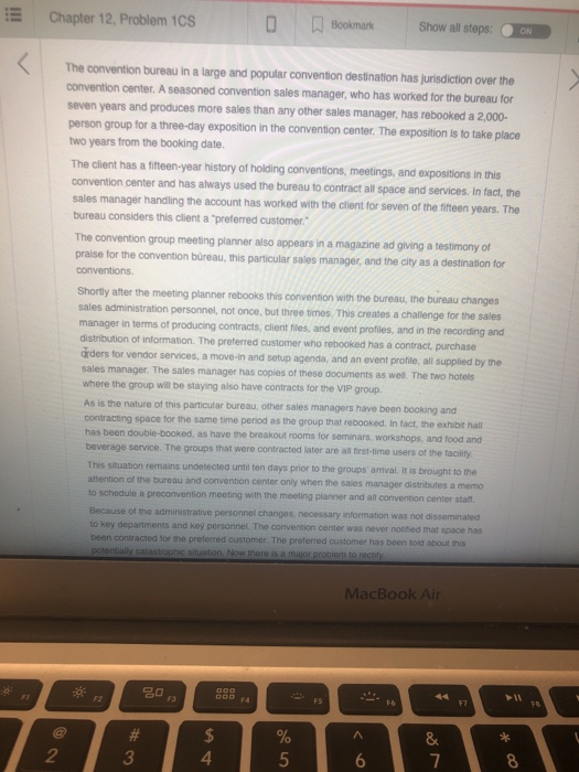 Solved E Bookmark Show all steps: Chapter 12, Problem 1CS | Chegg.com