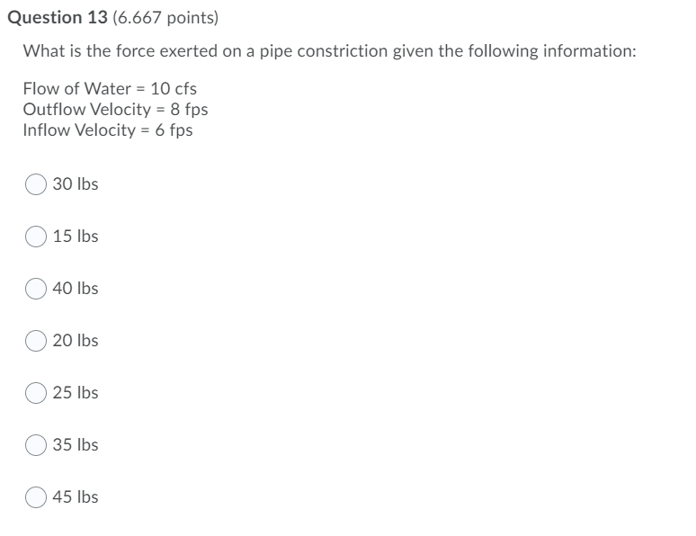 Solved Question 13 (6.667 points) What is the force exerted | Chegg.com