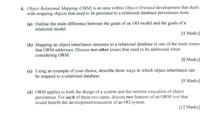 Solved 4. Object Relational Mapping (ORM) is an area within | Chegg.com