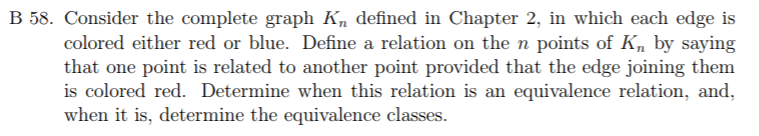 Solved B 58. Consider the complete graph Kn defined in | Chegg.com