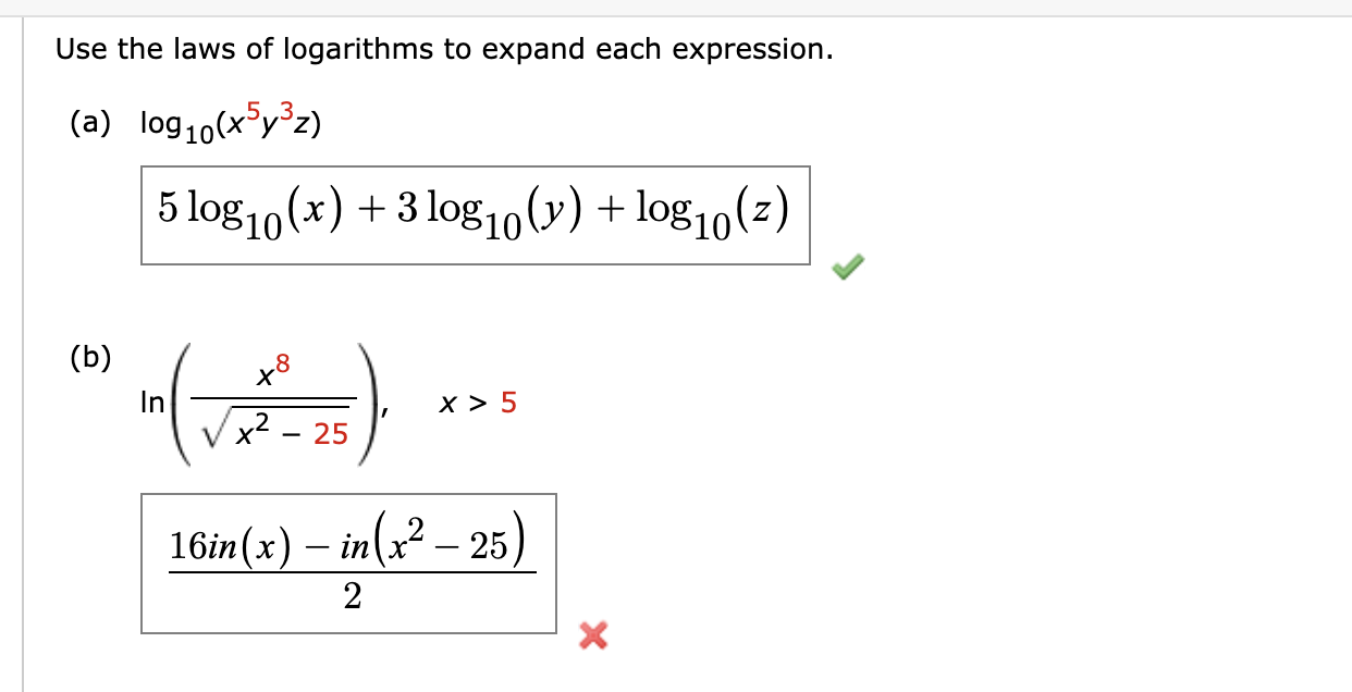 Solved Use the laws of logarithms to expand each expression. | Chegg.com