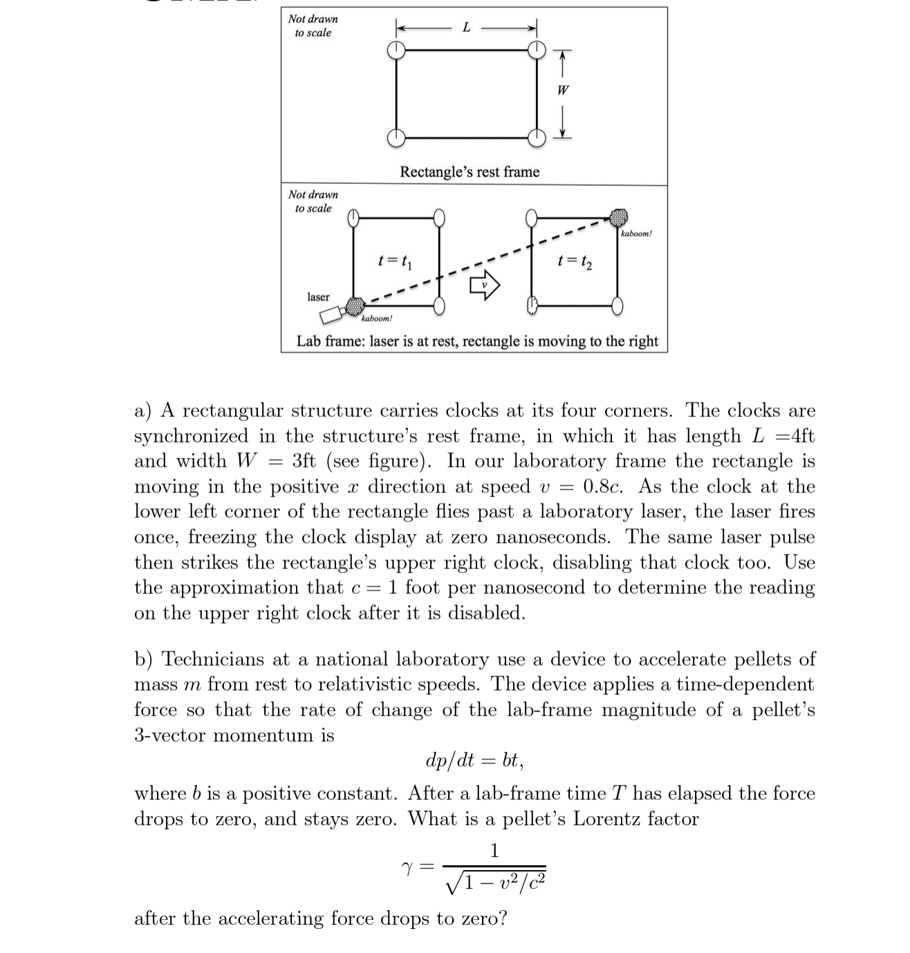 Solved a) A rectangular structure carries clocks at its four | Chegg.com
