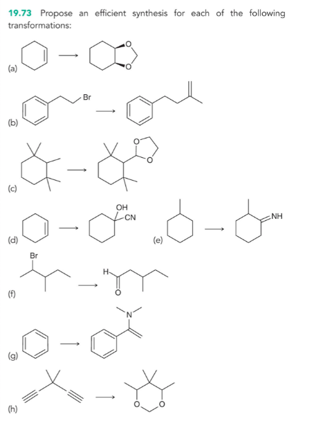 Solved 19.73 Propose an efficient synthesis for each of the | Chegg.com