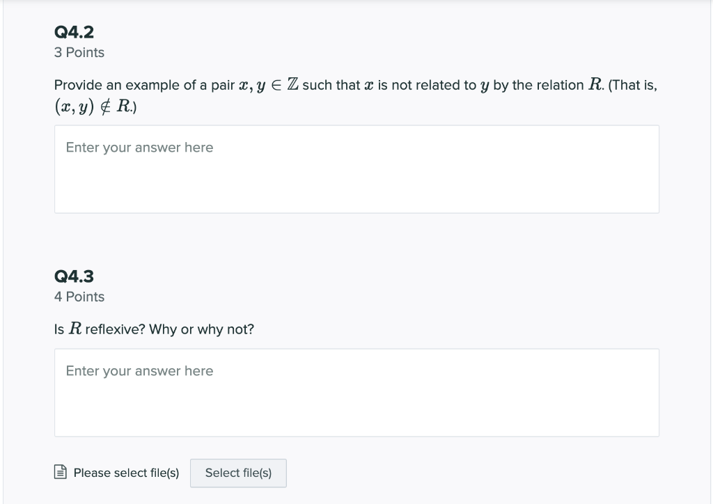 Solved Q4 18 Points Define a relation Ron Z by «Ry if and | Chegg.com