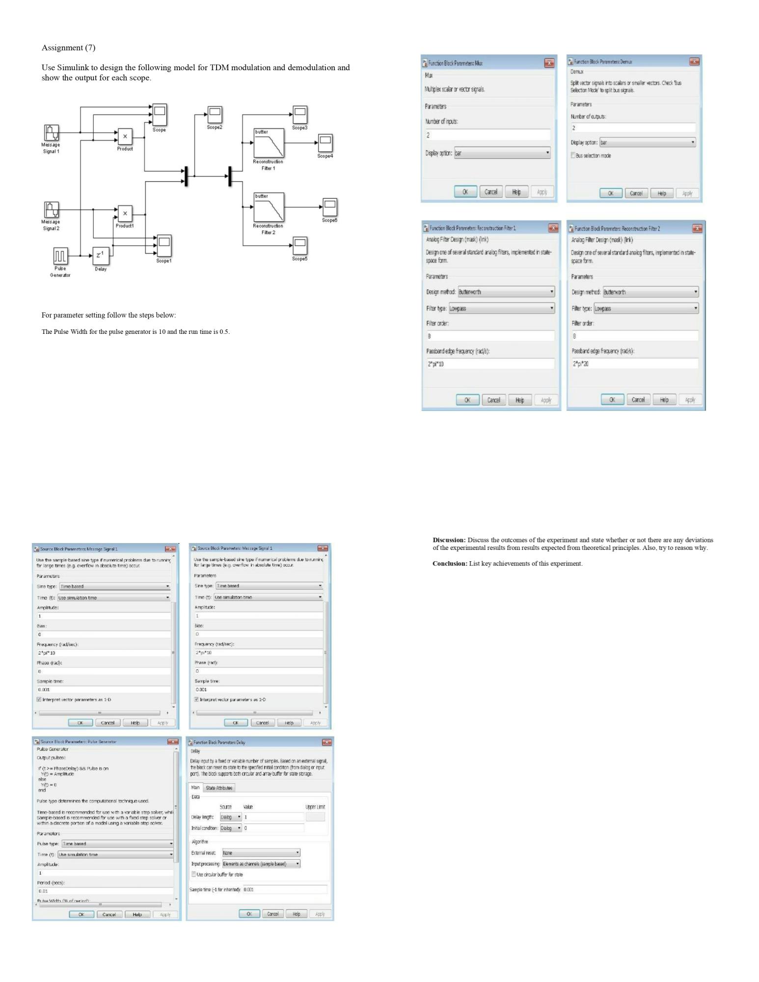 Solved Assignment (7)Use Simulink to design the following | Chegg.com