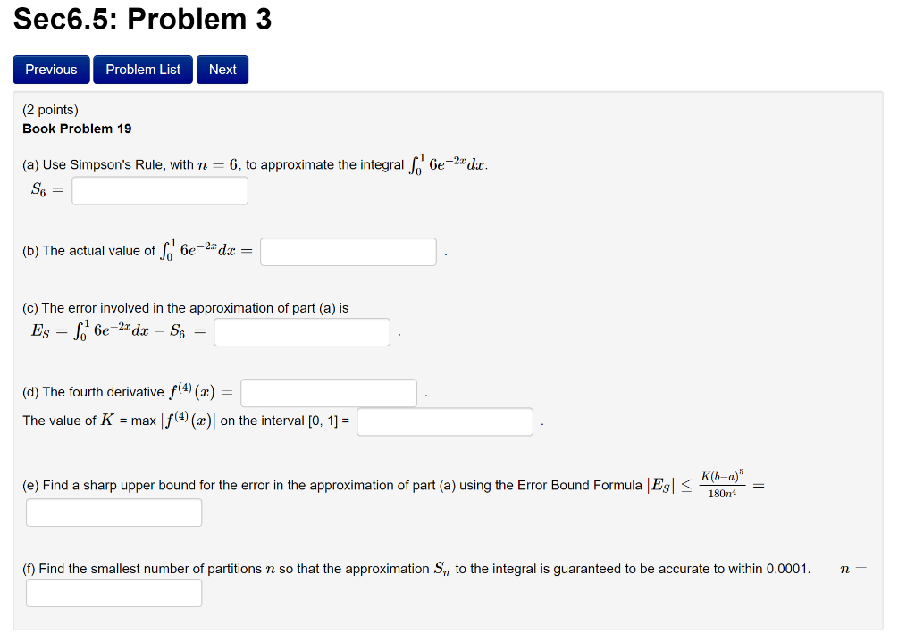 Solved Sec6.5: Problem 3 Problem List Next Previous (2 | Chegg.com