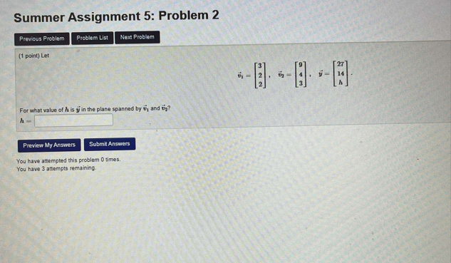 Solved ( 1 point) Let \\[ | Chegg.com