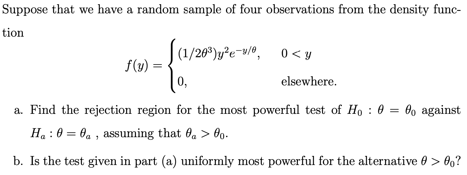 Solved Suppose that we have a random sample of four | Chegg.com