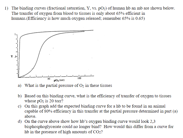 Solved 1 The Binding Curves Fractional Saturation