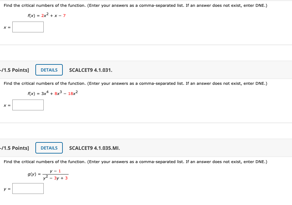 Solved Find the critical numbers of the function. (Enter | Chegg.com