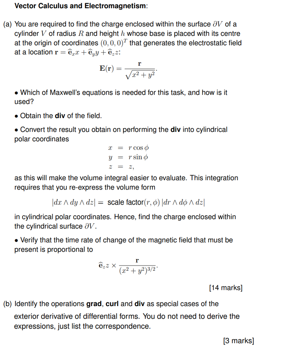 Solved (a) You are required to find the charge enclosed | Chegg.com