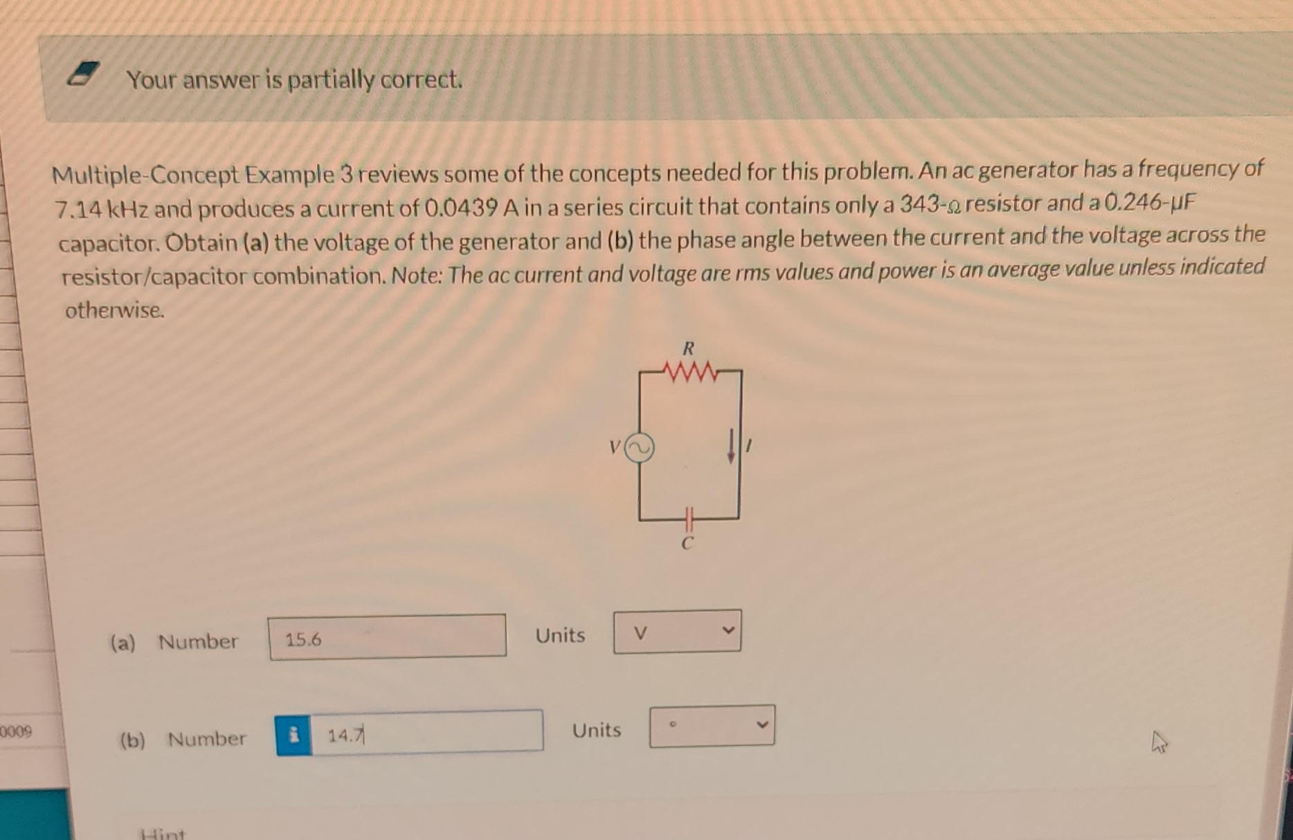 Solved Your answer is partially correct. Multiple-Concept | Chegg.com