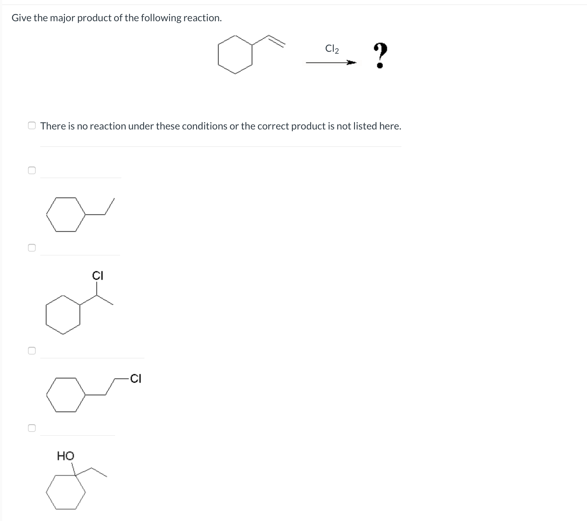 Solved Give the major product of the following reaction. | Chegg.com