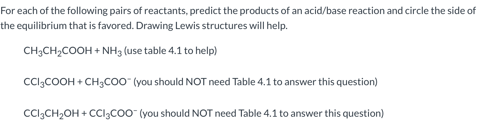 Solved For each of the following pairs of reactants, predict | Chegg.com