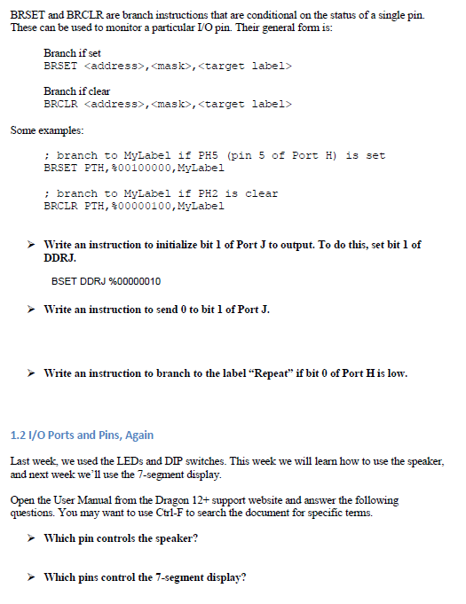 use codewarrior to come up with a code to do this | Chegg.com