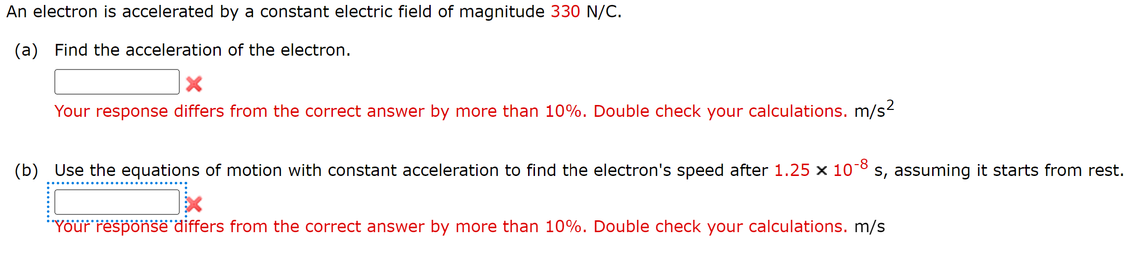 Solved An Electron Is Accelerated By A Constant Electric
