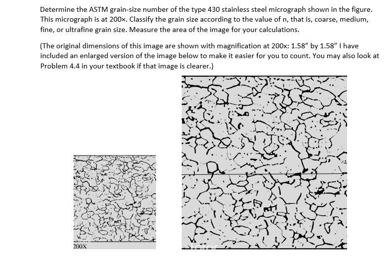 Solved Determine the ASTM grain-size number of the type 430 | Chegg.com