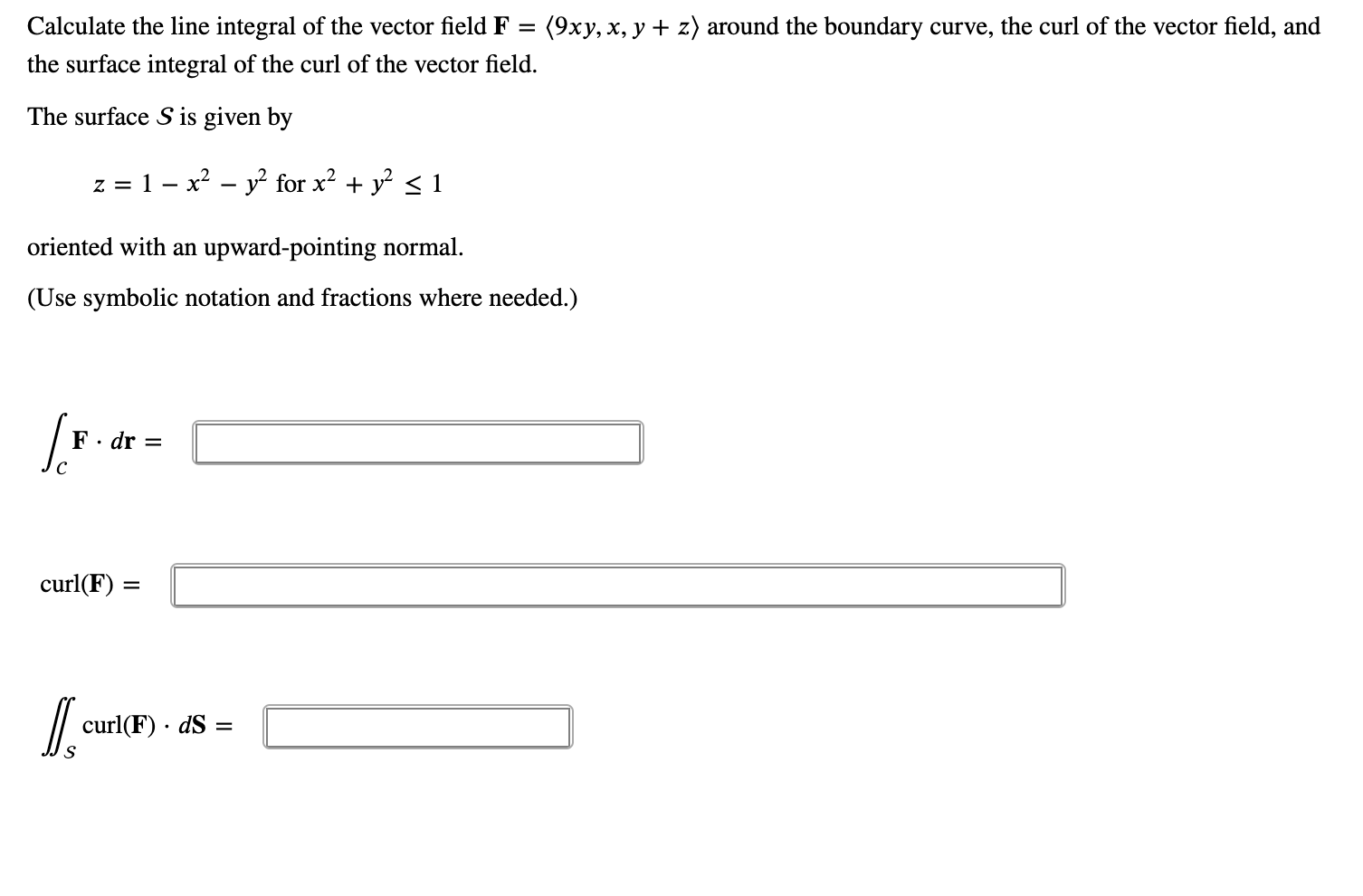 Solved Calculate the line integral of the vector field F = | Chegg.com