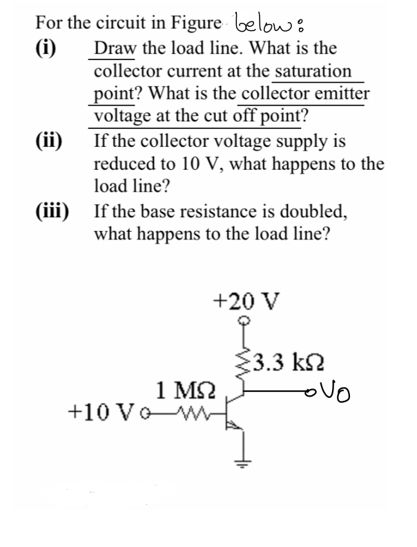 Solved For the circuit in Figure below: (i) Draw the load | Chegg.com