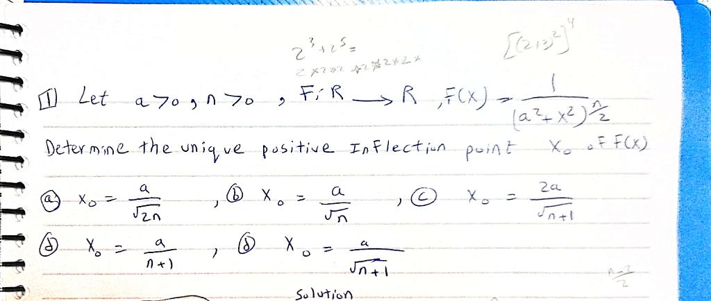 Solved determine the unique positive inflection point let | Chegg.com