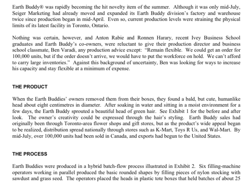 Solved Earth Buddy® was rapidly becoming the hit novelty | Chegg.com