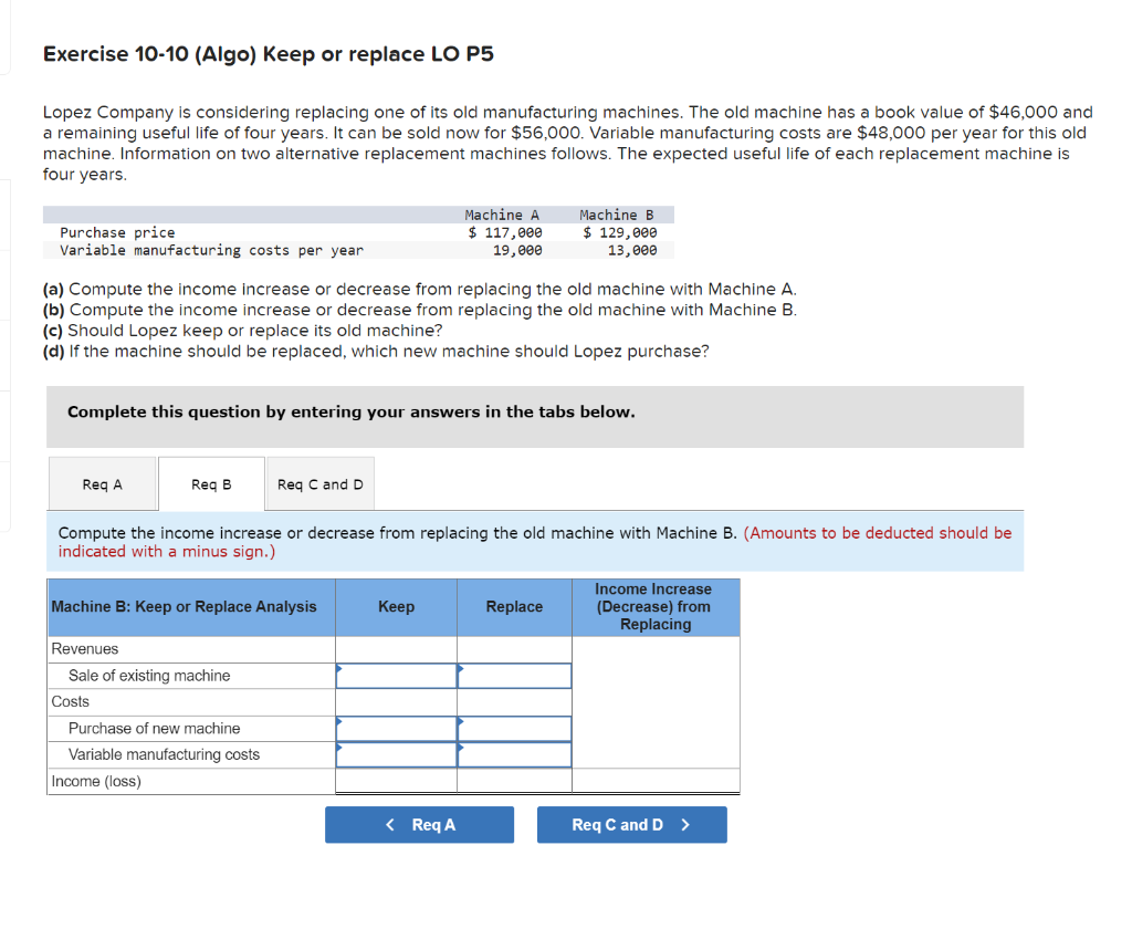 Solved Exercise 10 10 Algo Keep Or Replace LO P5 Lopez Chegg