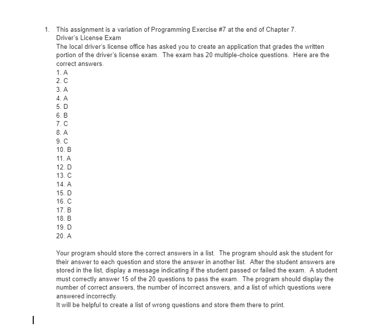 Solved 1. This assignment is a variation of Programming | Chegg.com