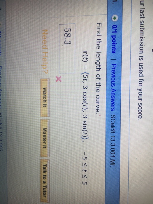 Solved Find the length of the curve. r(t) = (5t, 3 cos(t), 3 | Chegg.com