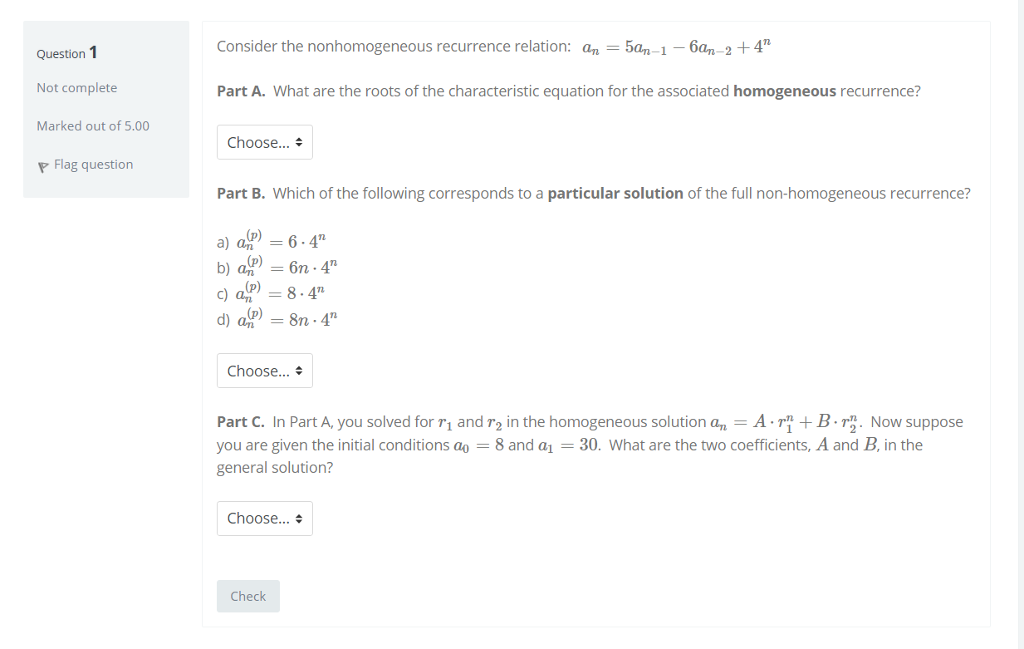 Solved Consider The Nonhomogeneous Recurrence Relation An
