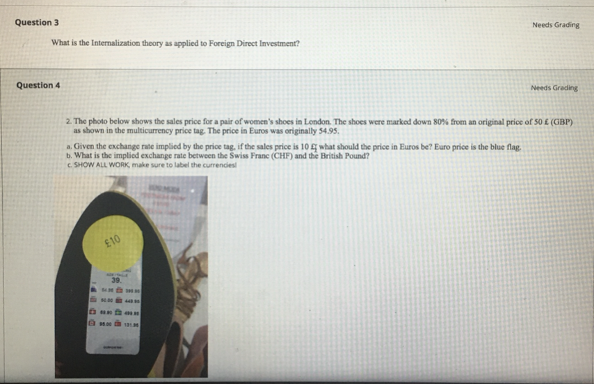 Solved Question 3 Needs Grading What is the Internalization | Chegg.com
