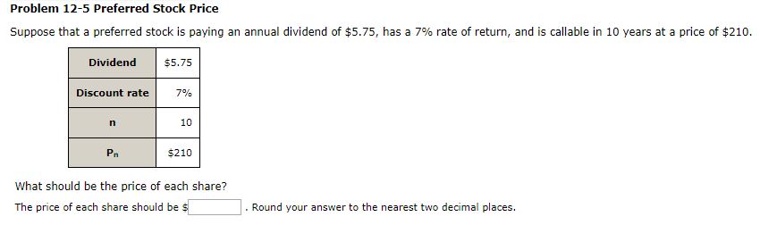 Solved PLEASE DO NOT USE EXCEL!!!!Problem 12-5 ﻿Preferred | Chegg.com