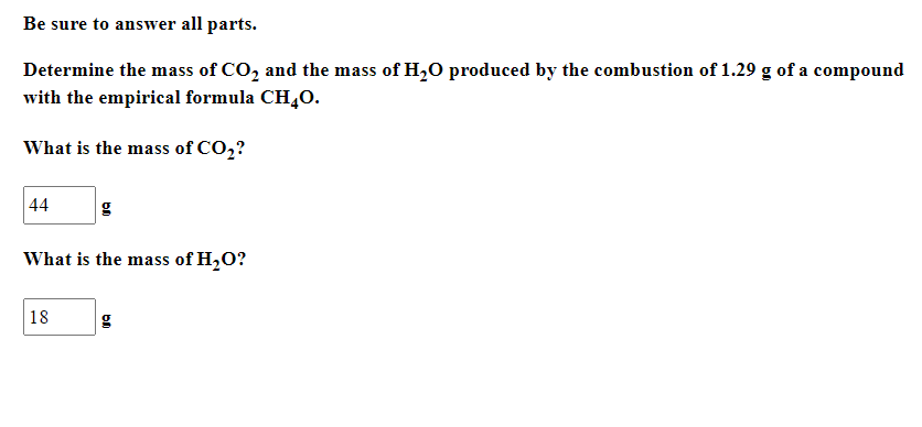 Solved Be sure to answer all parts. Determine the mass of | Chegg.com