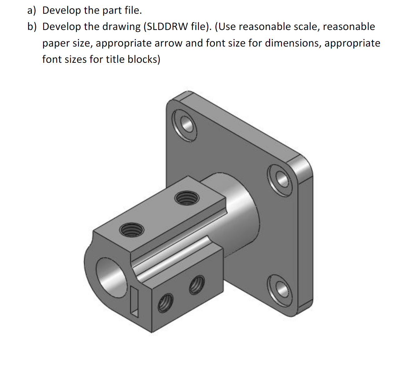 Solved Figure 8-123 Views and dimensions of the model for | Chegg.com