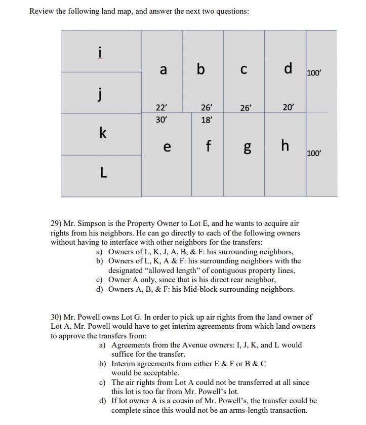 Solved Review the following land map, and answer the next | Chegg.com