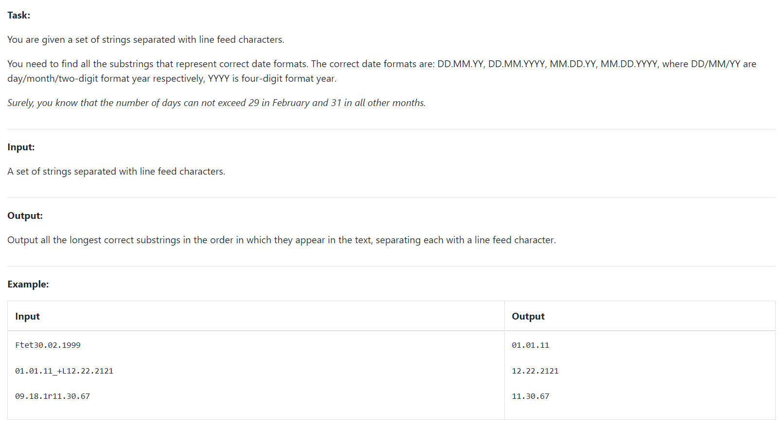 Solved Task: You are given a set of strings separated with | Chegg.com